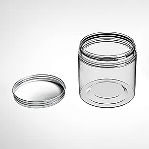 HoleviFO 14oz (420ml 12 Pack) Empty Clear Wide Mouth Plastic Jars with Silver Screw Lids and Labels - Round PET Containers for Food Storage and Dry Goods,Craft and More - BPA Free