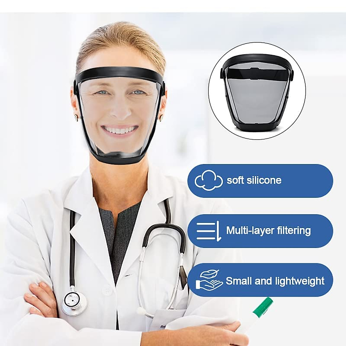 Super Protective Face Shield Mask for Work,Anti-fog Protective Full Face Shield for Weed Whacking,Face Shield for Grinding and Cutting,Protective Full Face Shield and Dust Protection