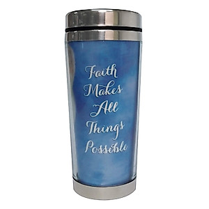 Shades of Color Travel Mug, Faith Makes All Things Possible, 7 x 7 inches (TM133)
