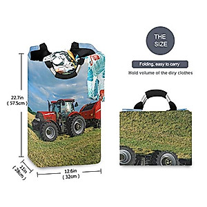 Laundry Storage Basket Tractor Laundry Hamper Collapsible Organizer Home Storage Bin Dirty Cloth Toy Dorm Bag with Handle
