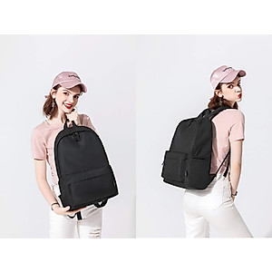 Abshoo Lightweight Casual Unisex Backpack for School Solid Color Boobags (Black)