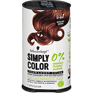 Schwarzkopf Simply Color Permanent Hair Color, 6.68 Hazelnut Brown