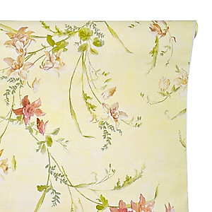 Yifely Self-Adhesive Shelf Liner Removable Furniture Paper for Covering Apartment Dresser Drawers, Rural Flower, 17.7 Inch by 9.8 Feet
