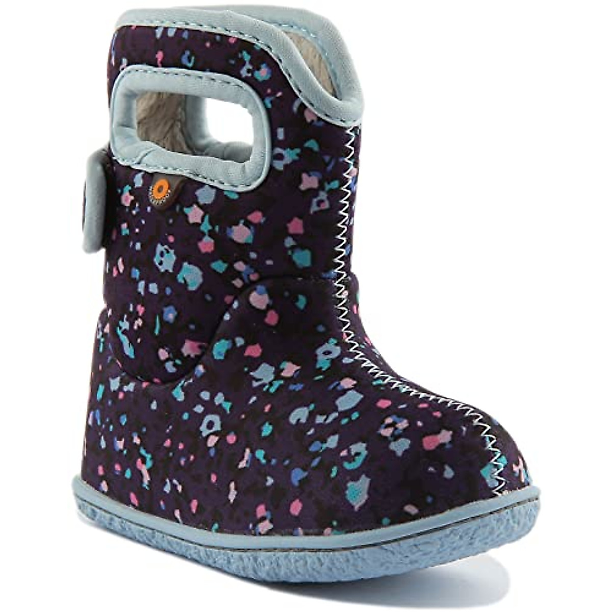 Bogs Baby Rain Boot, Little Textures Print-Purple, 5 US Unisex Infant