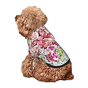 Watercolor Roses Dog Hoodies, Pet Clothes Costumes, Pets Wear Hoodie Sweatshirts Jacket for Dogs Cats Cosplay Party, Small