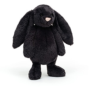 Jellycat Bashful Inky Black Bunny Stuffed Animal, Medium