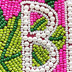 Saints Headbands Tropical BRIDE Clutch Purse with Pearl Inlay - Tropical Purse, Gift for Bride, Bride Gifts - Bridal Gifts - SAINTS