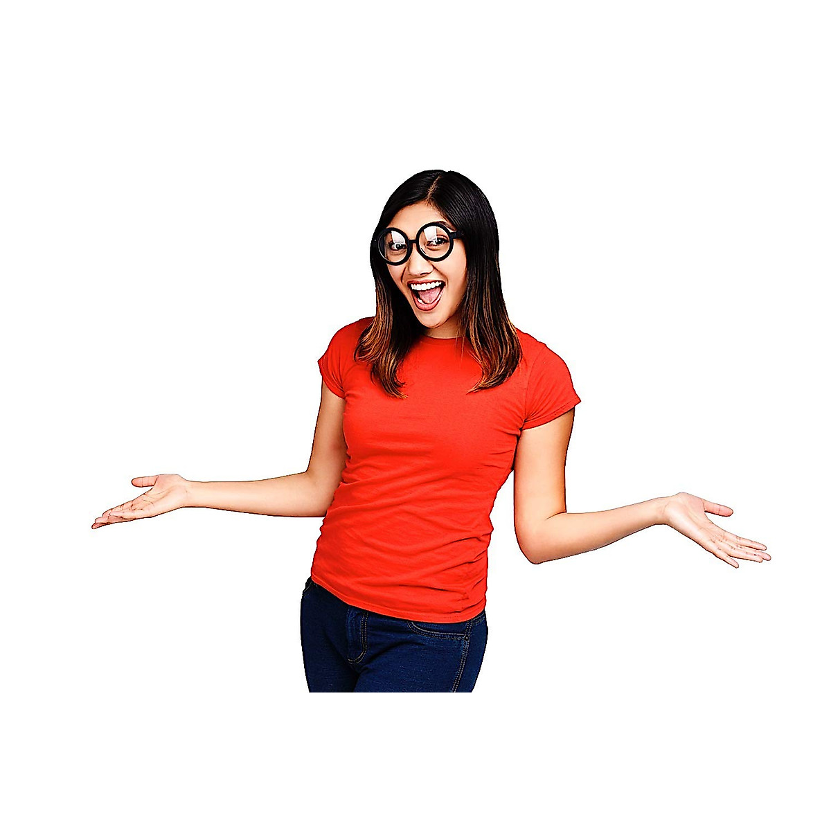 Sun-Staches Disney The Incredibles Edna Mode Costume Glasses, UV 400 Lenses, Iconic Black framess, One Size Fits Most