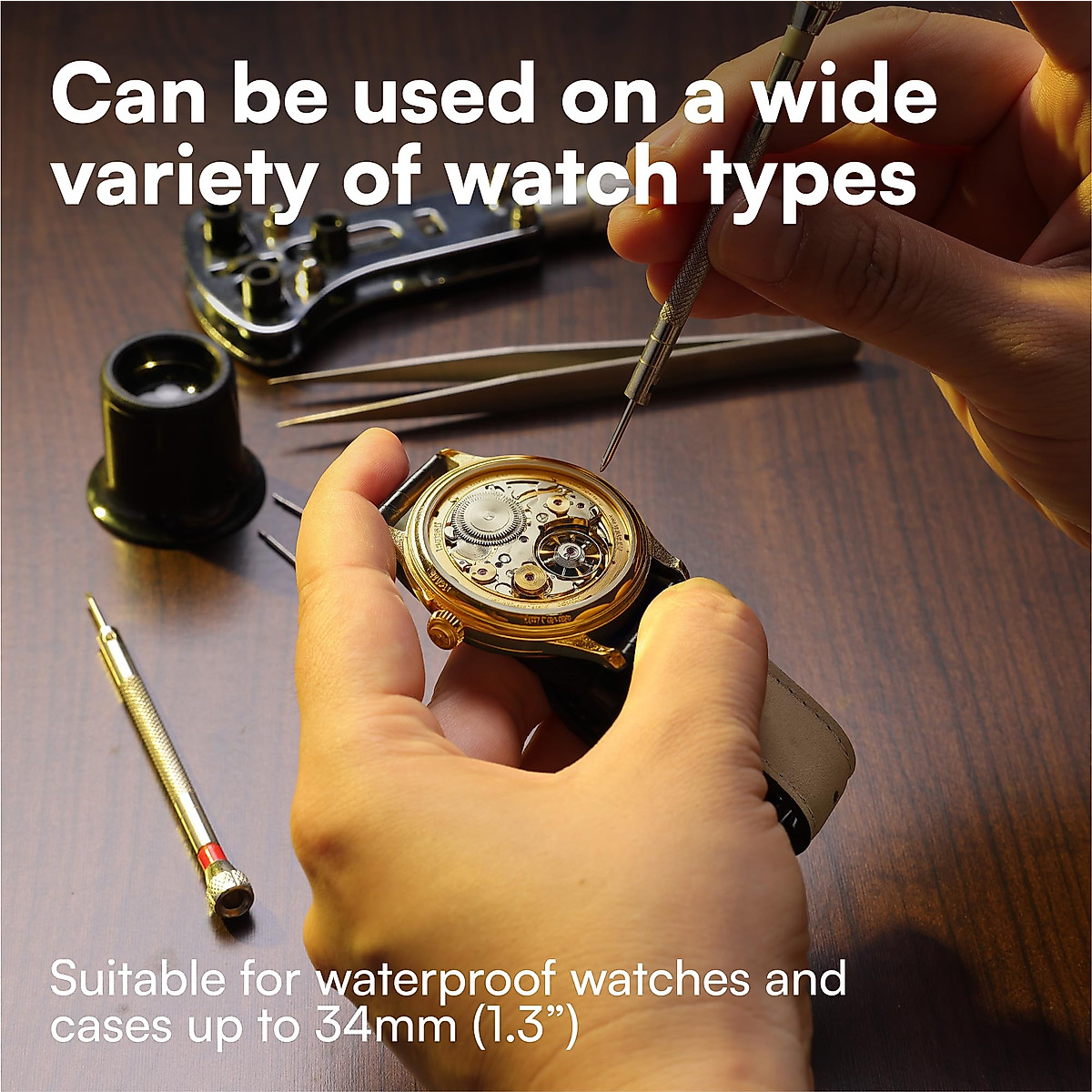 H&S Alliance Watch Repair Tool Kit - Watch Link Removal Kit - Tools & Kits for Sizing w Pin & Back Removal - Case Opener - Resizing Strap Band Adjustment - Link Remover - Box Case