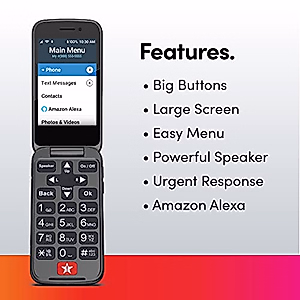 Jitterbug Flip2 Cell Phone for Seniors Red