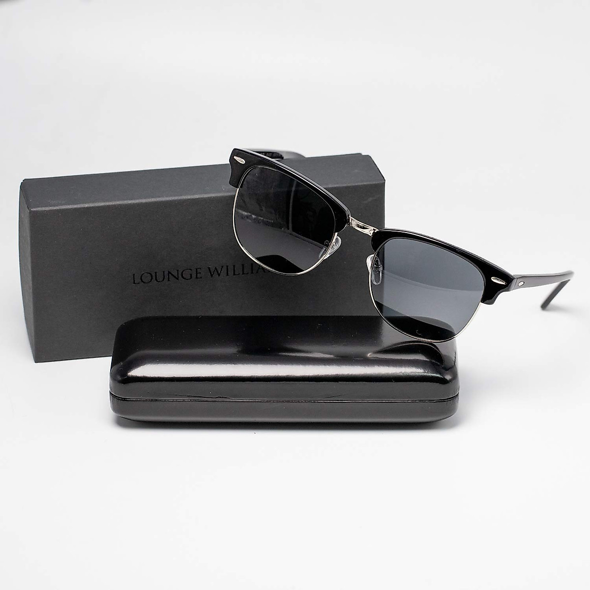 Lounge Williams Earl Polarized Designer Inspired Vintage Sunglasses (Black)