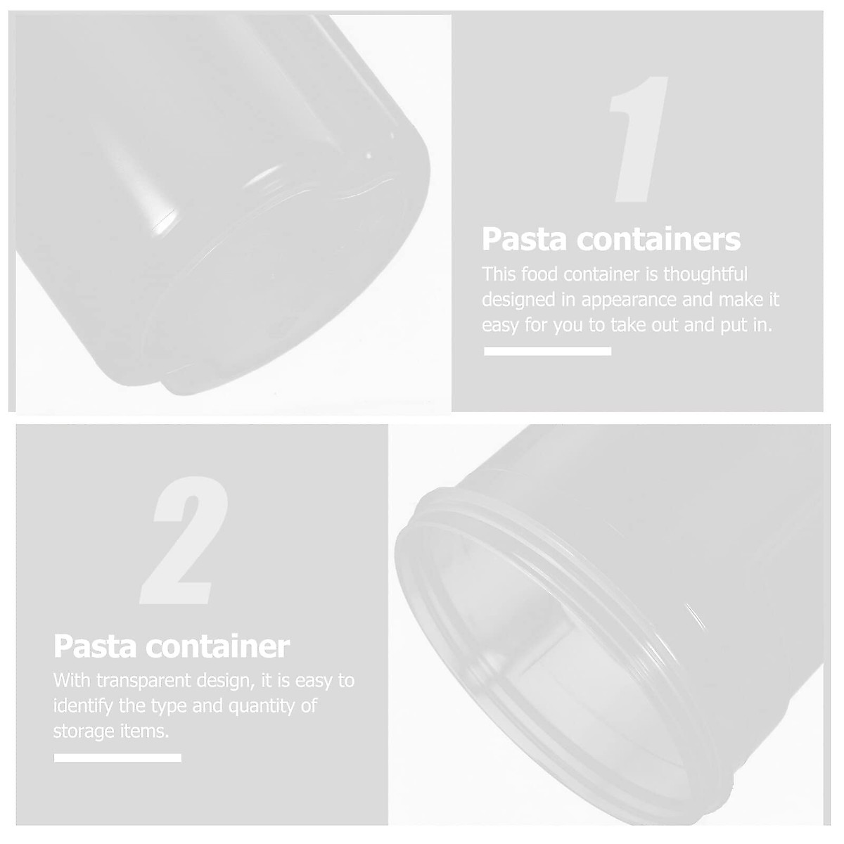 Kichvoe Pasta Storage Bin Pasta Storage Container Airtight Spaghetti Box Pantry Noodles Canister Holder Plastic Food Containers with Lock Lids for Dry Food Noodle Sugar Flour Cereal