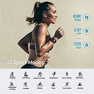 SoundPEATS Smart Watch Fitness Tracker with All Day Heart Rate Monitor Sleep Quality Tracker IP68 Waterproof 1.4" Large Touch Screen Call & Message Reminder 12 Sports Modes for iPhone Android Phones