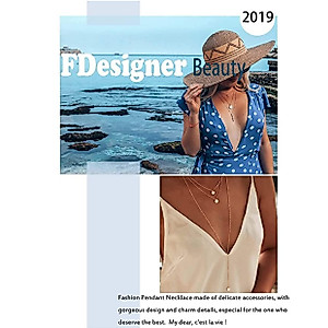 Fdesigner Fashion Layered Long Necklace Coin Pendant Necklace Chain Charm Necklace Jewelry for Women Over 15 years old