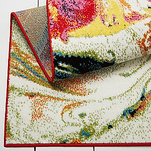 Home Dynamix Splash Avant Area Rug 3'3"x4'3, Abstract White/Pink/Yellow/Blue