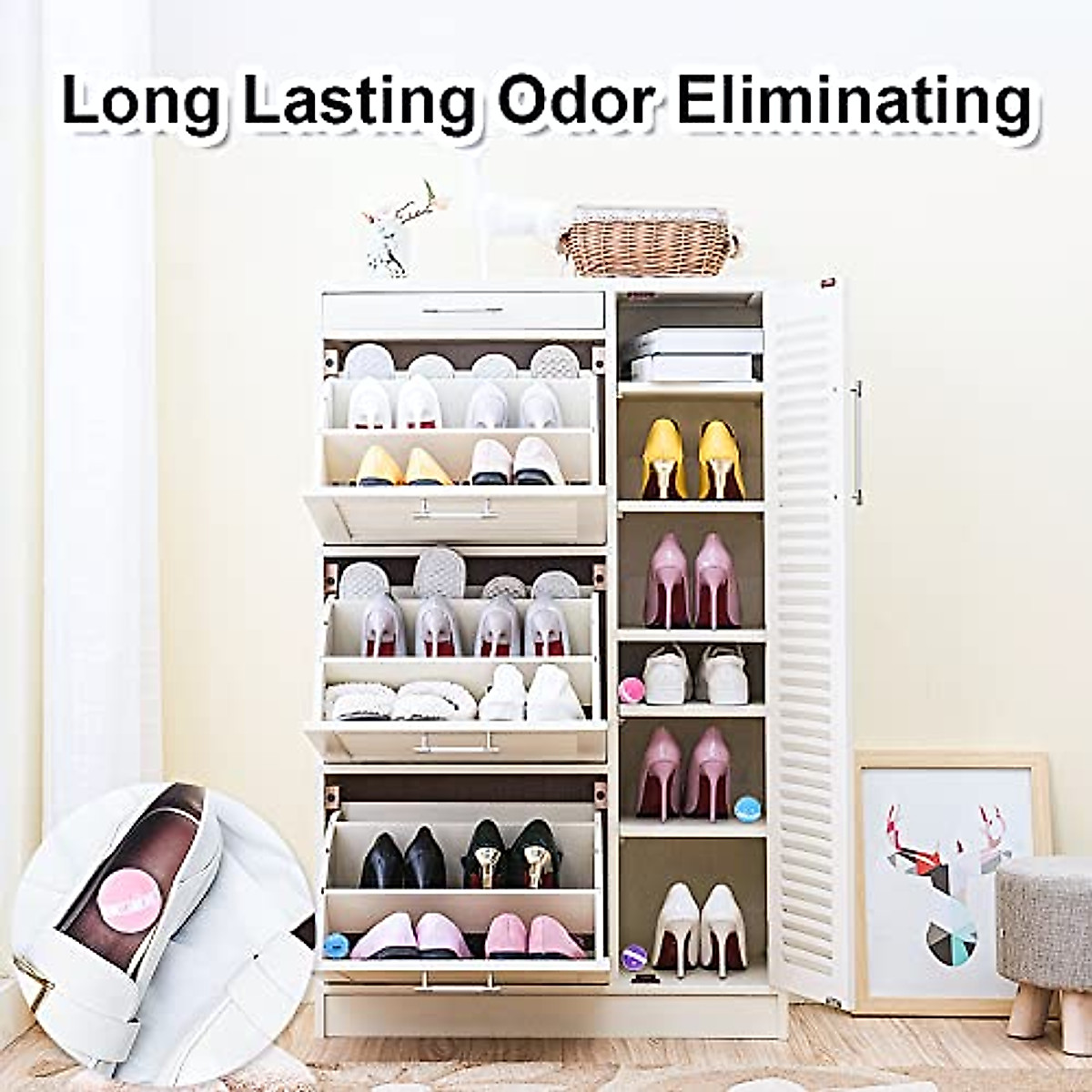 Air Jungles Odor Deodorizer Balls for Shoes, Gym Bags, Drawers, and Locker, Fresh Linen, Natural Tea polyphenols and Essential Oil Long Lasting Odor Eliminator Air Freshener Twist Ball