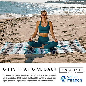 Benevolence LA Authentic Handwoven Mexican Blanket, Yoga Blanket - Perfect Outdoor Picnic Blanket, Camping Blanket, Equestrian Saddle Blanket, Serape Blanket 50x70 inches - Mint, Pack of 1