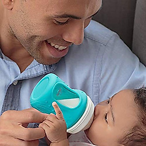 Chicco NaturalFit Glass 2 Pack Slow Flow with Bonus Silicone Sleeve, 9 Ounce, 0 Months Plus