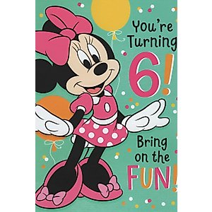 Minnie Mouse Happy 6th Sixth Birthday Card (Age 6), Your Smile, the Really Fun Things That You Do... They Make You Unique and SO Magnifique! Happy Birthday to Fabulous You!