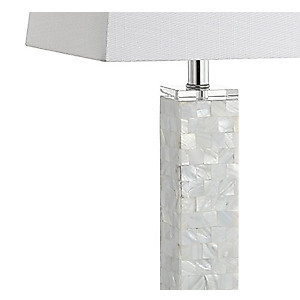 JONATHAN Y JYL1053A-SET2 Set of 2 Table Lamps Noelle 28.5" Seashell LED Table Lamp Coastal Contemporary Bedside Desk Nightstand Lamp for Bedroom Living Room Office College Bookcase, White