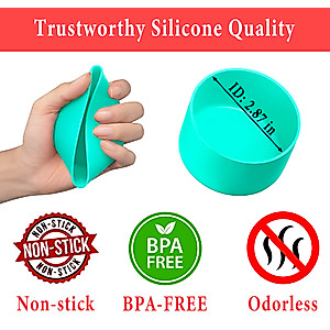 KTKUDY 2Pcs Silicone Boot for Stanley Quencher Tumbler H2.0 30 oz 40 oz & IceFlow 20 oz 30 oz & intended for Hydro Flask Water Bottle 12-24 oz - Protective Cup Bottom Accessories Fits Stanley Cup