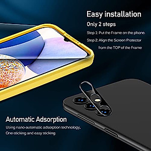 ivoler [3+3 Pack] Tempered Glass for Samsung Galaxy A14 4G / 5G Screen Protector 6.6'' [3 Pack] with [3 Pack] Camera Lens Protector with [Alignment Frame], Anti-Scratch Case Friendly HD Clear Film