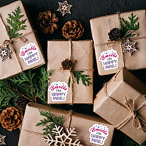 Littlefa Funny Smells Like Happy Mail Stickers,Mail Stickers,Small Business Stickers,Envelopes Seal Stickers,Cute Mail Packaging Stickers 500 PCS