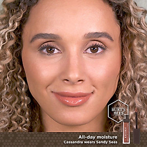 Burt's Bees 100% Natural Glossy Liquid Lipstick, Sandy Seas, 1 Tube