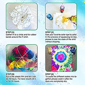Vanstek 30 Colors Tie Dye Kit, Tie Dye Shirt Fabric Dye for Women, Kids, Men, with Rubber Bands, Gloves, Plastic Film and Table Covers for Family Friends Groups Party Supplies
