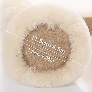 MaxW Winter Wool Ear Muffs for Men and Women Cute Fluffy Earmuffs Soft Cozy Outdoor Ear Warmer Light Maroon