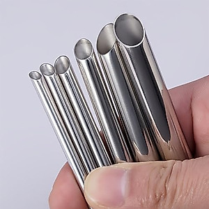 CHUANCI 361L Surgical Steel Piercing Receiver Piercing Needle Receiving Tube Body Jewelry Holding Tattoo Supplies Microblading Tools (6PCS 8mm(0g))