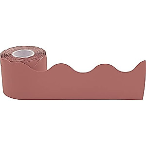 Teacher Created Resources Deep Rose Scalloped Rolled Border Trim - 50ft - Decorate Bulletin Boards, Walls, Desks, Windows, Doors, Lockers, Schools, Classrooms, Homeschool & Offices
