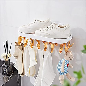 N/A Hook Hanger Clothes Underwear Towel Wall Mounted Clothespin Bathroom Storage Cloth Hanger Bagless ( Color : Orange )