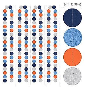 Blue-Silver Orange Space Party-Decorations Streamers-Garland - 52Ft Graduation 2023 Glitter Hanging Paper Banner,Birthday Boy Baby Shower Decor Banners Lasting Surprise