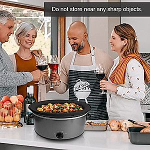 ChefAid Slow Cooker Liners, 100% Silicone Reusable Crock Pot Insert Accessories for 6-8 Oval or Round Quart Slow Cookers, Food Safe & Dishwasher Safe (Black-Grey)