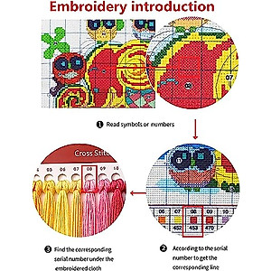 Beginner Cross Stitch Kits of White Crane Birds Stamped Cross-Stitch Supplies Needlework Bird DIY 14CT 2 Strands Cotton Thread Printed DIY Needlepoint Kits DMC Craft Needlework Set 34×34cm