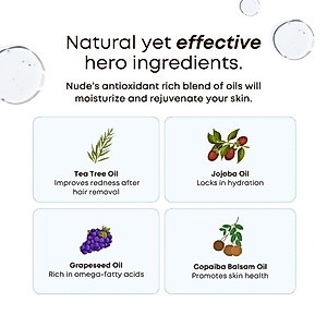 Bushbalm Ingrown Hair Oil - Helps with Ingrown Hair, Underarm Bumps, Soothes Skin, Razor Bumps and Post Shave Redness, 30 ml - Nude Oil