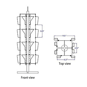 FixtureDisplays® Adjustable Greeting Card Rack 4x6"-7x5" Horizontal Vertical Post Card Display .Pocket Size: 4.5-9.9" Wide X 5.8" Tall, 16 Pockets 11602-BLK-NEW