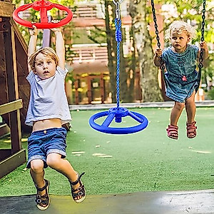 Puteraya 6 Pack Ninja Wheel Obstacle Swing Sets Swing Spinning Wheels Swing Wheel Gymnastic Wheel for Adult Kids Obstacle Course Jungle Gym Backyard Playground Accessories