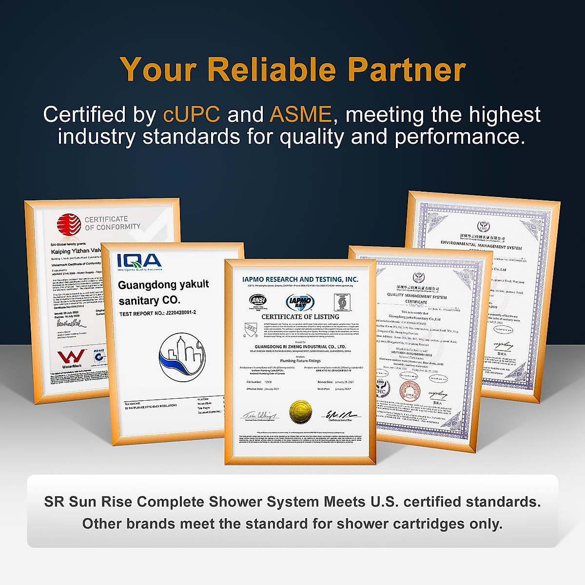 SR SUN RISE SRSH-F5043 Bathroom Luxury Rain Mixer Combo Set Wall Mounted Rainfall Shower Head System Polished Chrome, (Contain Faucet Rough-in Valve Body and Trim)