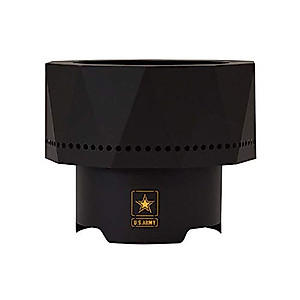 Blue Sky Outdoor Living U.S. Army Ridge Portable Fire Pit, Smokeless Fire Pit with Carrying Bag, Black
