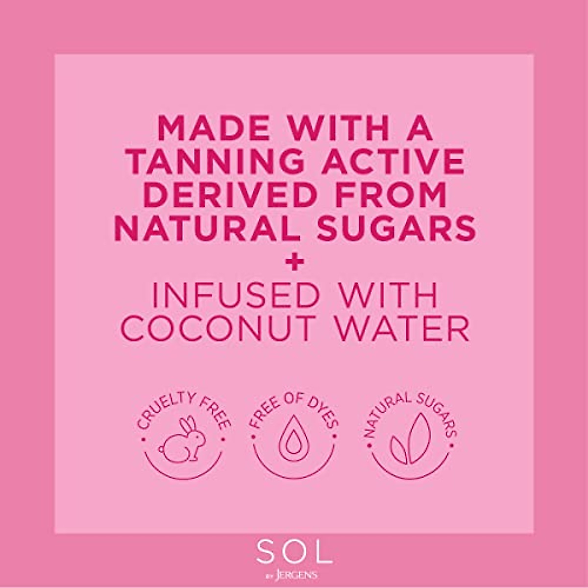 SOL by Jergens Medium Water Mousse, Water-based Self Tanner with Coconut Water, Tanning Water, Dye-free Sunless Tanning Foam, 5 Ounce, Tanning Active Derived from Natural Sugars