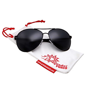 grinderPUNCH - Big XL Wide Frame Extra Large Aviator Sunglasses Oversized 148mm Black