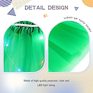 Victray Women Light Up Tutus Adult LED Tulle Tutu Skirt Sparkly Plus Size Tutu Costume (Green 1)
