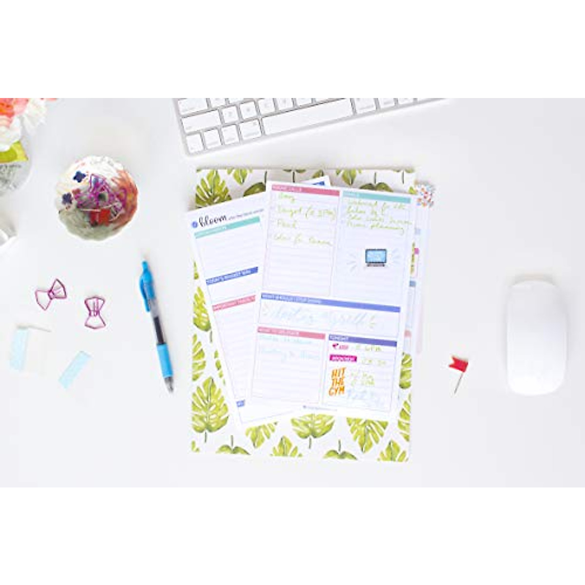 bloom daily planners Double Sided Daily Planning System Tear Off To Do Pad - Teal - 6" x 9"