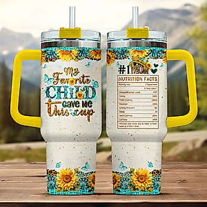 99OWL Modern Day Handle Cups Be Butterfly Mommy To Funny Simple Cup Women Mothers Print For, Mom Gifts, Tumbler 40 Oz With Handle Lid And Straw, Mom Gemstone Sunflower Leopard
