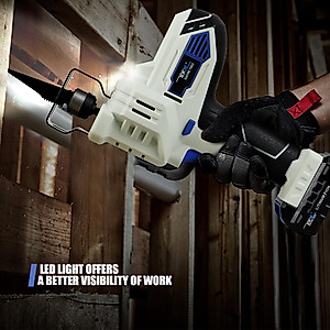 NEWONE 12V Reciprocating Saw,Cordless Reciprocating Saw with 1/2 inch stroke length,2A Battery & 2 Saw Blades,0-3000RPM for Wood, Metal, PVC Pipe Cutting,Smart Charger and USB Power Source