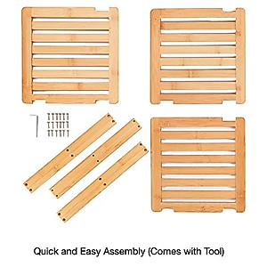 BERYLAND Bamboo Corner Shelf - 3 Tier 10 x 10 inch and 11.5 inches high. Kitchen Cabinet Organizer - Pantry Organization and Storage - Bathroom Countertop Shelves