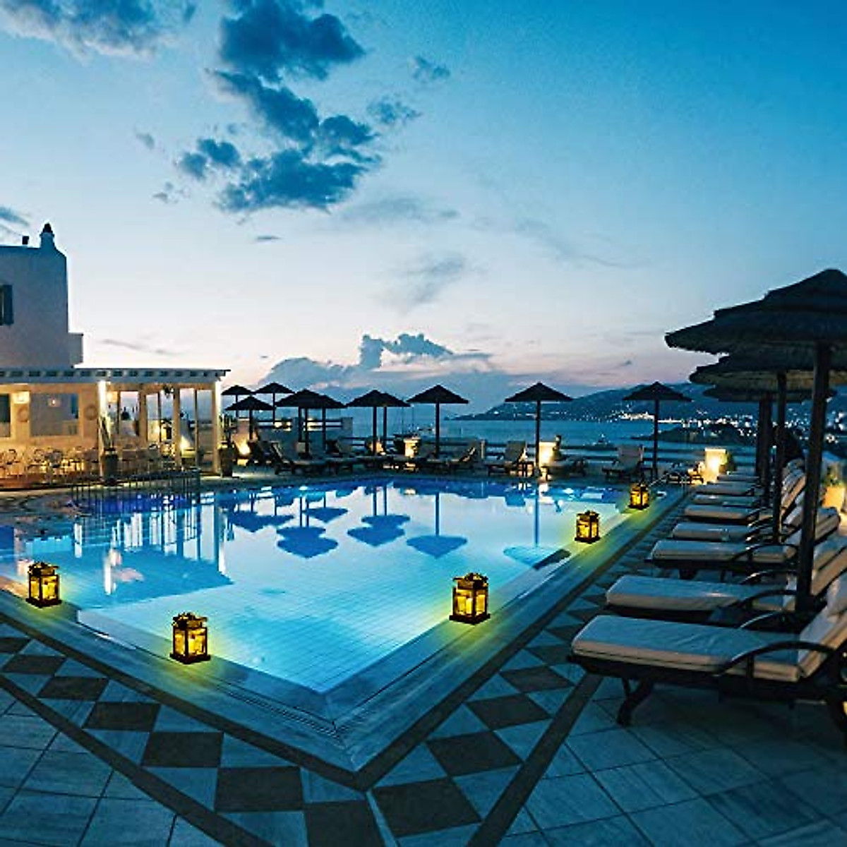 LVJING Solar Lantern Hanging Solar Lights Outdoor Decorative LED Solar Outdoor Lantern for Patio Landscape Yard with Warm White Flameless Candles Flickering (6 Pack)