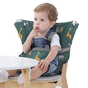 Easy Seat Portable Baby Safety Harness Chair Accessory Washable Cloth Travel High Chair Harness Seat for Infant Toddler Feeding with Adjustable Shoulder Belt